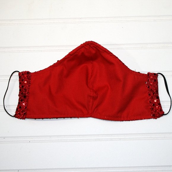 Hand Crafted | Accessories | Handmade Cloth Red Confetti Face Mask ...